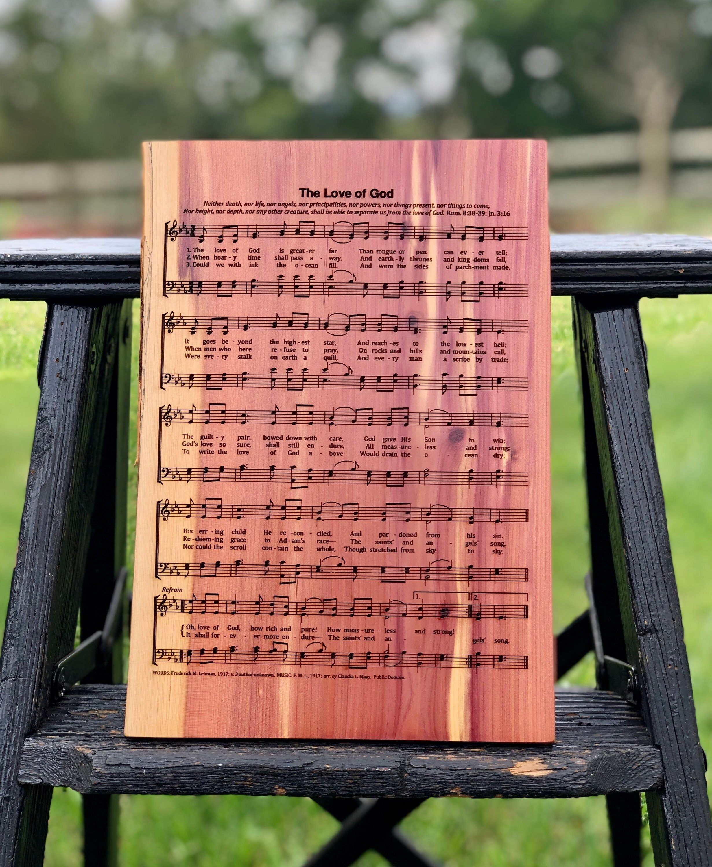 Laser Engraved Hymn Signs, Cedar Sign - Etsy