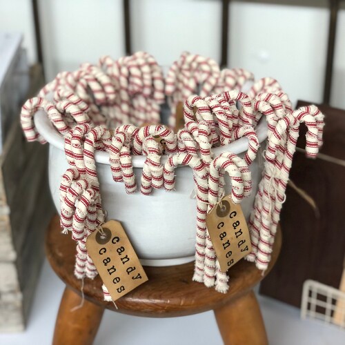 Stuffed Fabric Candy Canes Set of 8 - Etsy