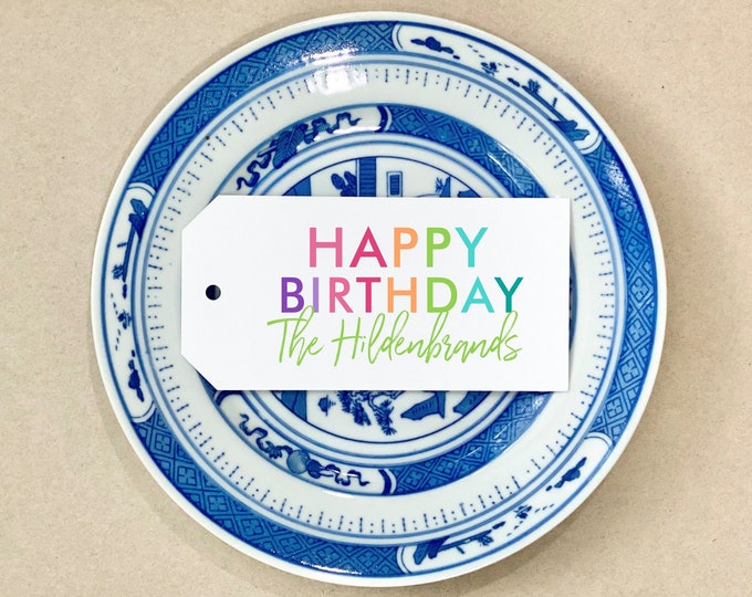 Birthday Gift Tags, Square Gift Tag, Birthday Party, Celebration Tag ...