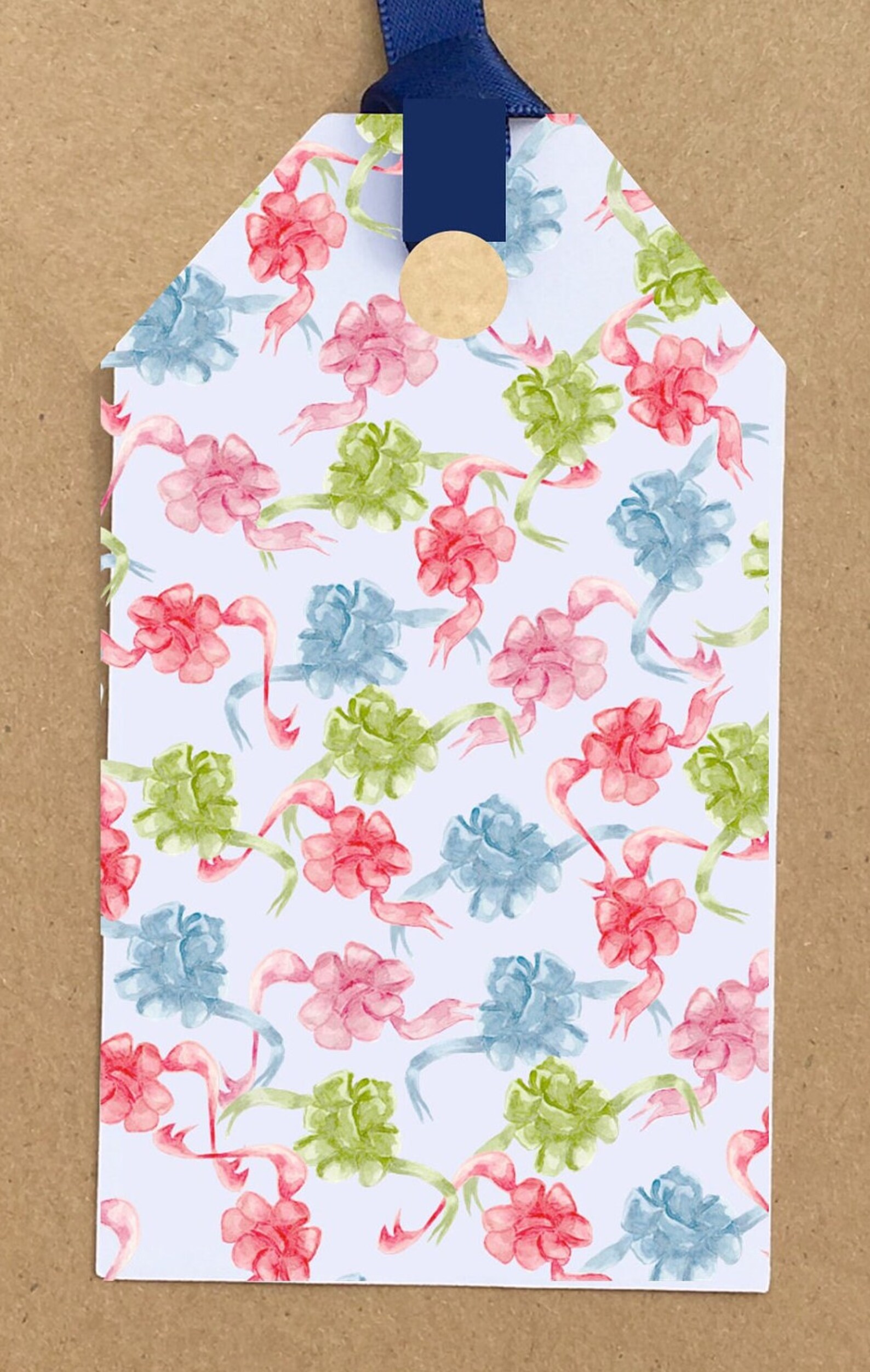 Personalized Christmas Gift Tags Bow Ribbon Monogram Holiday - Etsy