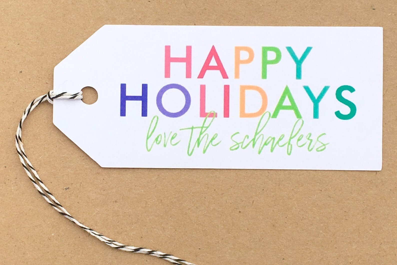 Colorful Personalized Holiday Gift Tags Merry Christmas Custom | Etsy