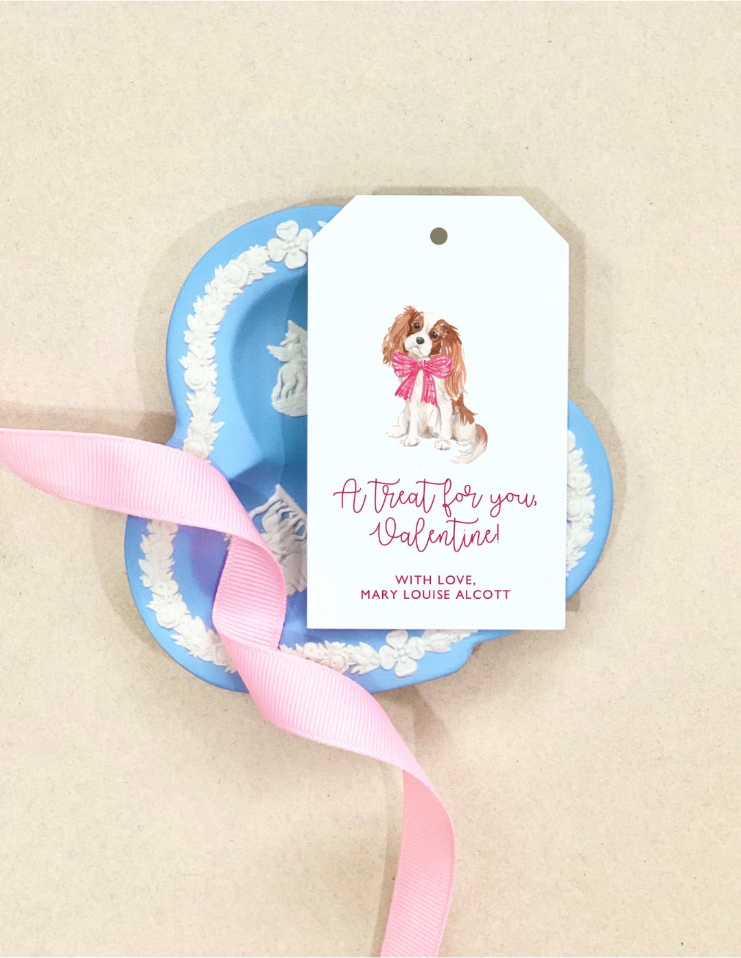 Puppy Dog Valentine King Cavalier Personalized Gift Tags Custom ...