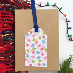 Personalized Christmas Gift Tags Bow Ribbon Monogram Holiday - Etsy