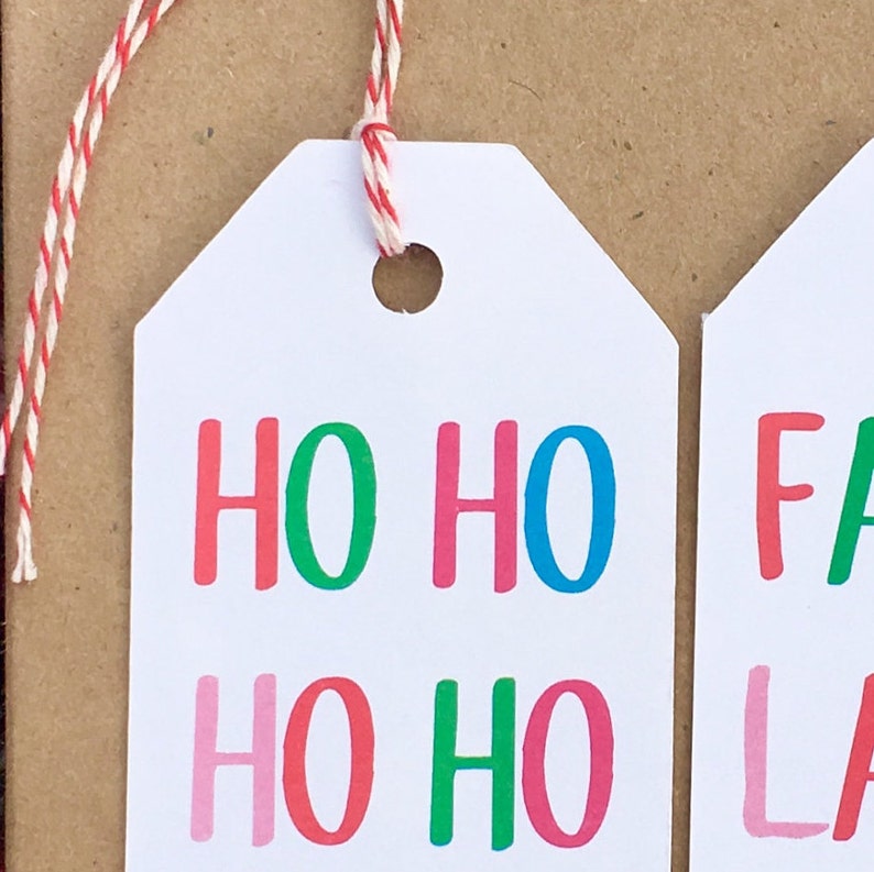 Fa La La & Ho Ho Ho Personalized Holiday Gift Tags Christmas - Etsy