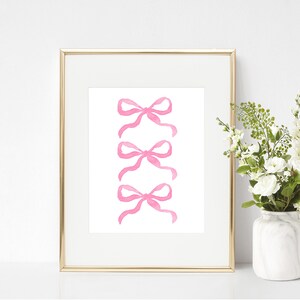 PHYSICAL Pink Bow Art Print Home Decor Digital Download PDF Printable ...