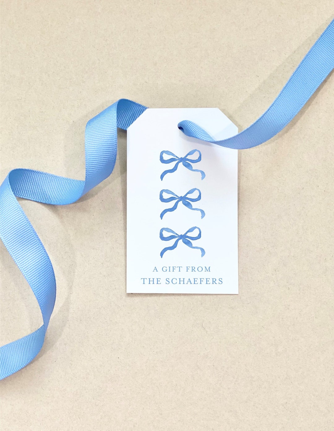 Bow Gift Tags Blue Personalized Custom Easter Gift Wrap Personalized ...