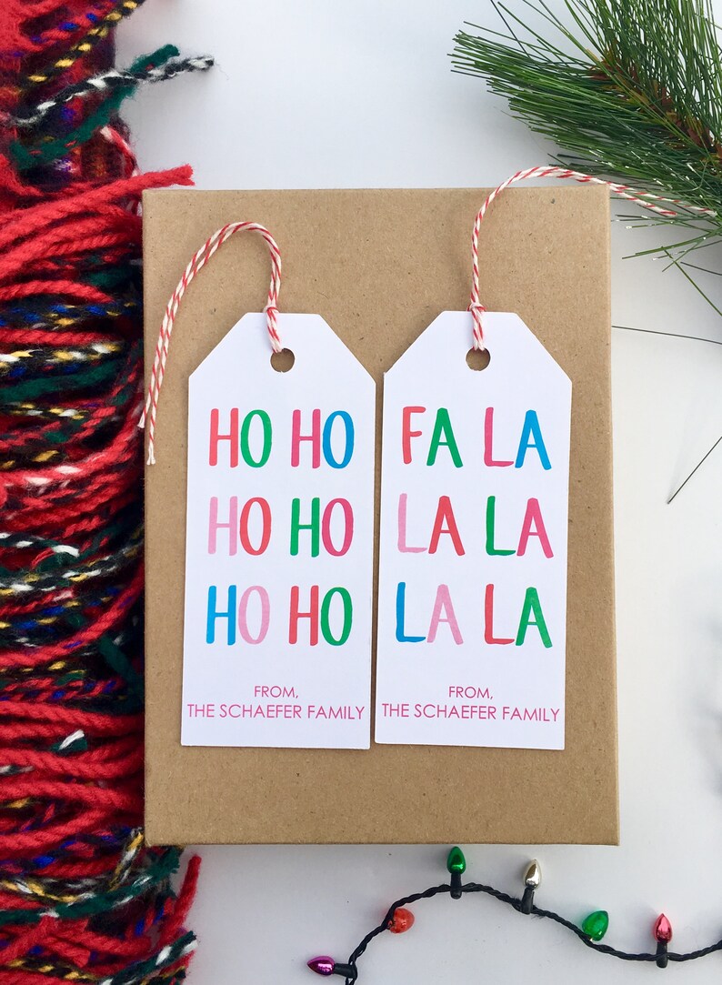 Fa La La & Ho Ho Ho Personalized Holiday Gift Tags Christmas | Etsy
