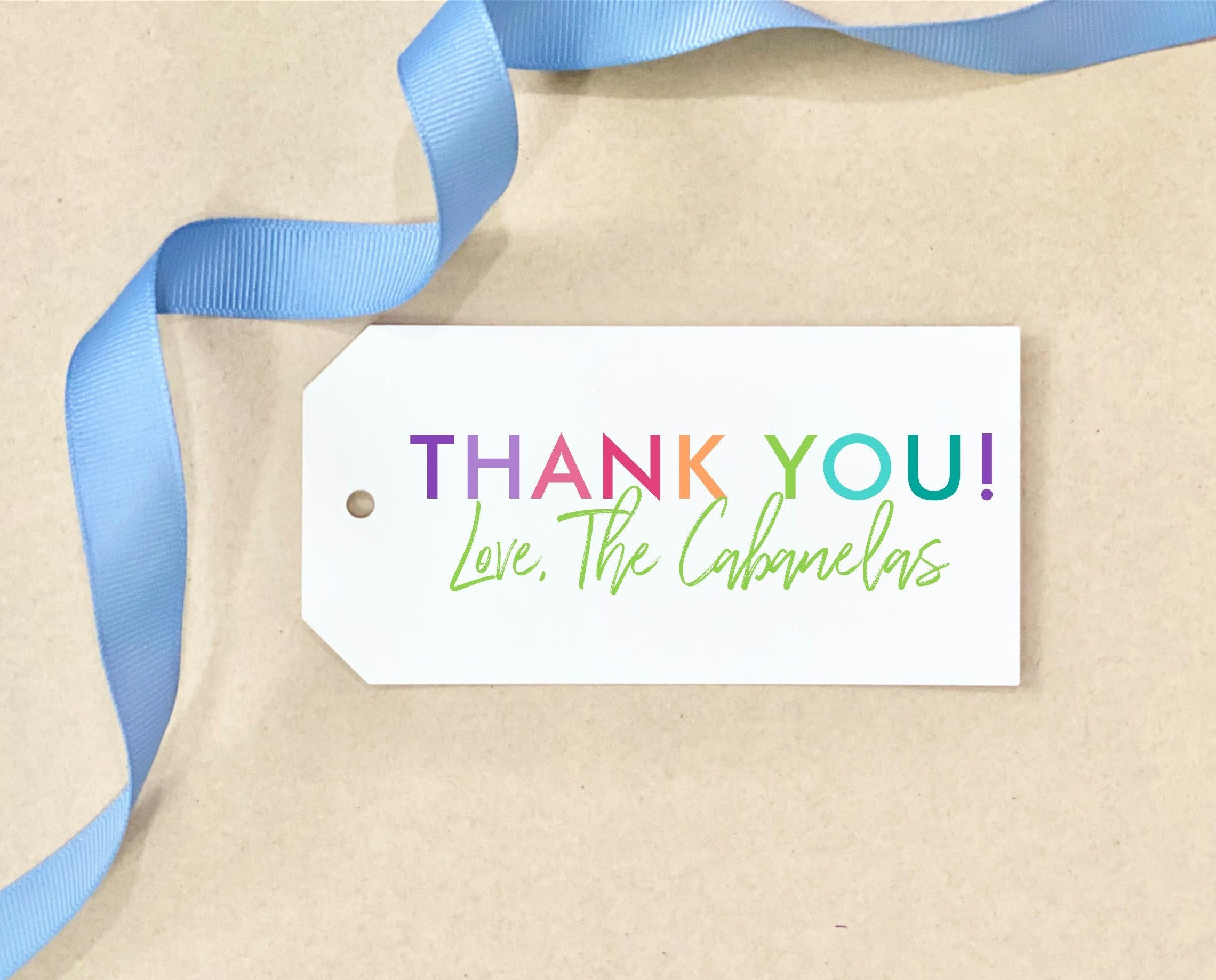 Colorful Thank You Gift Tag Thanks Gift Tags Personalized Thank You ...