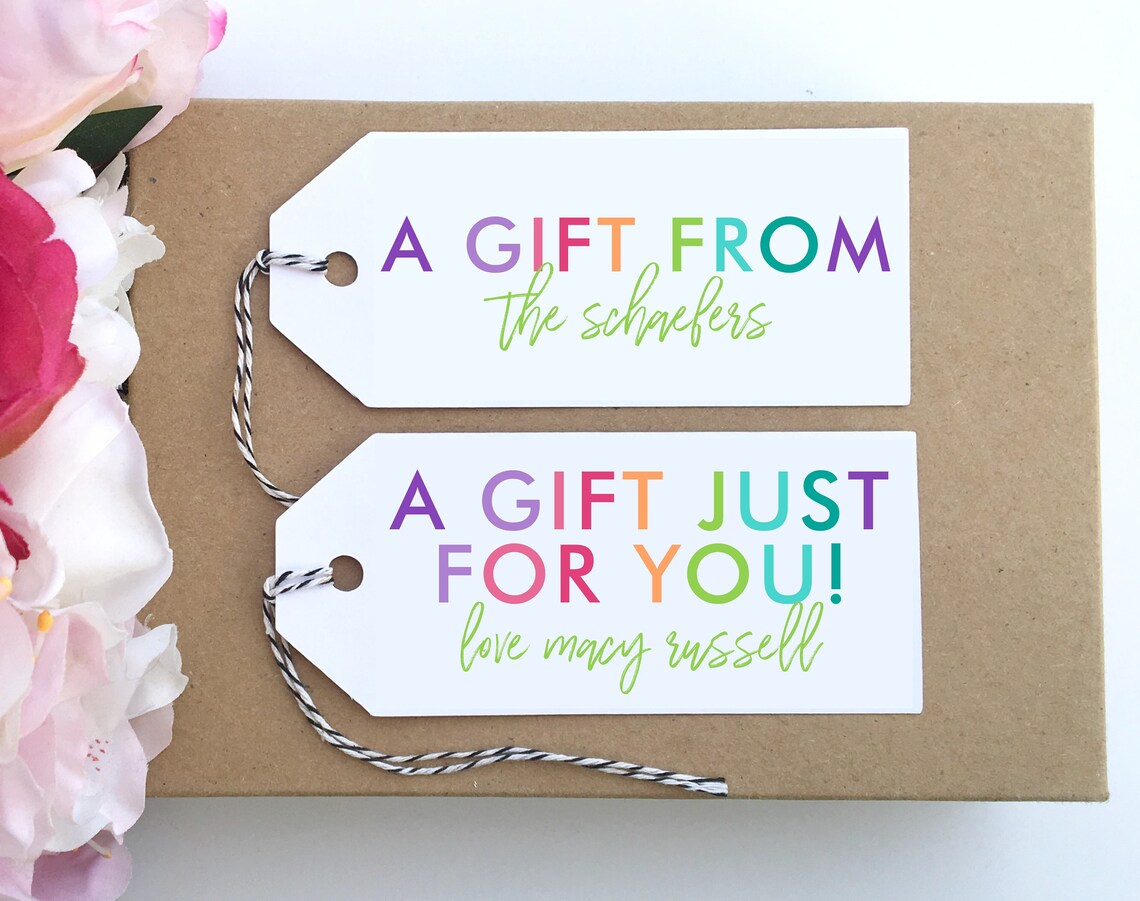 Colorful A Gift From Gift Tag A Gift Just For You Gift Tags | Etsy