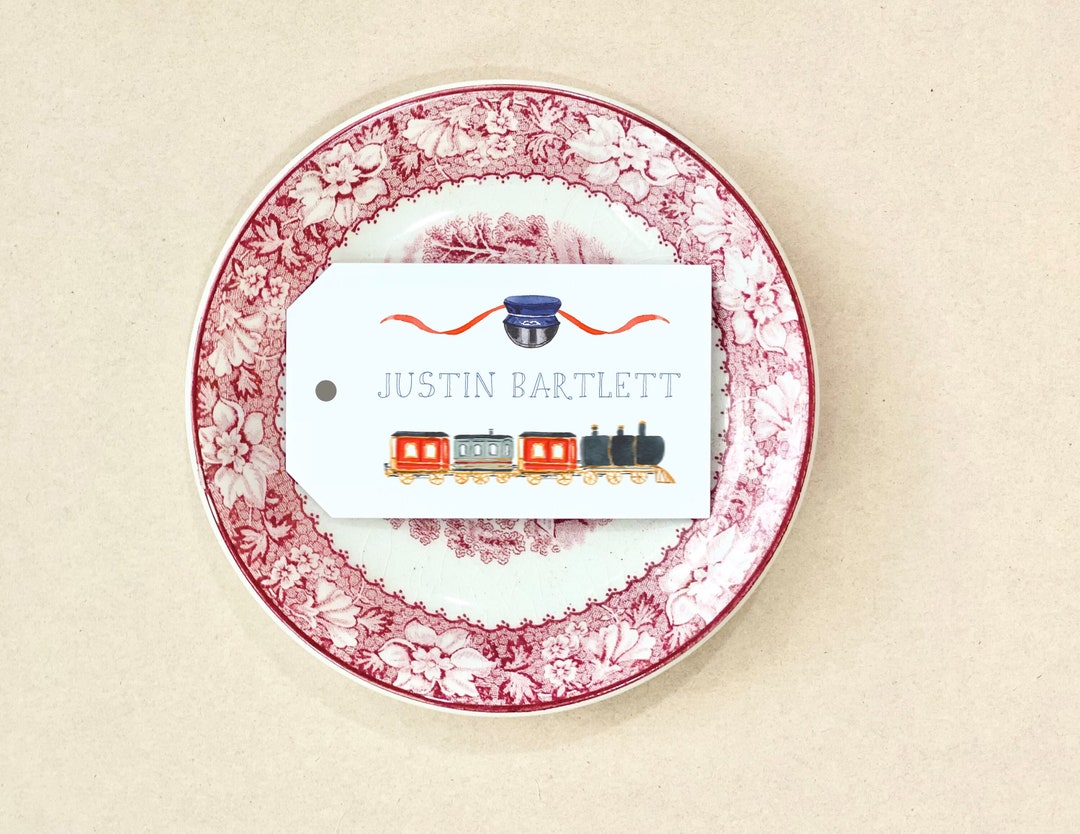 Personalized Christmas Train Presents Gift Tags Boy Kids Holiday Gift ...