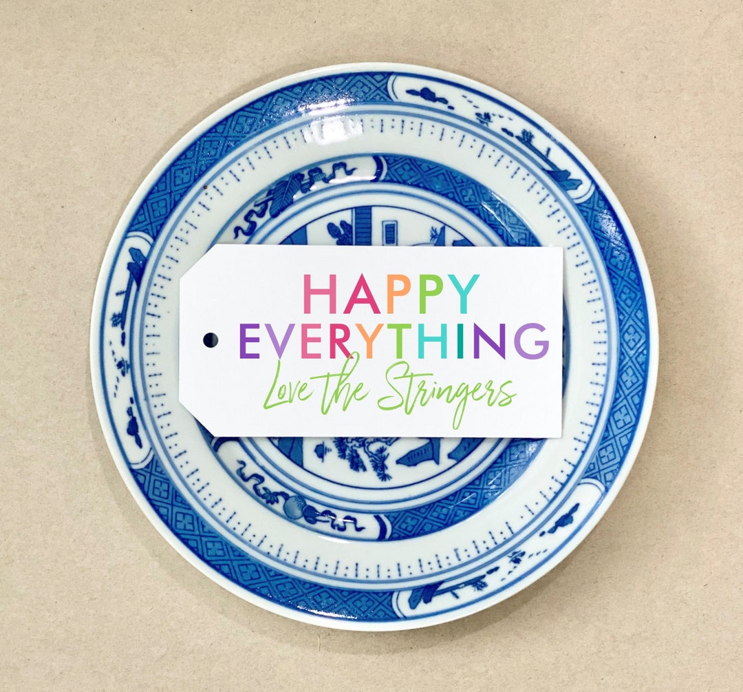 Colorful Happy Everything Gift Tags Monogram Gift Tags Personalized ...