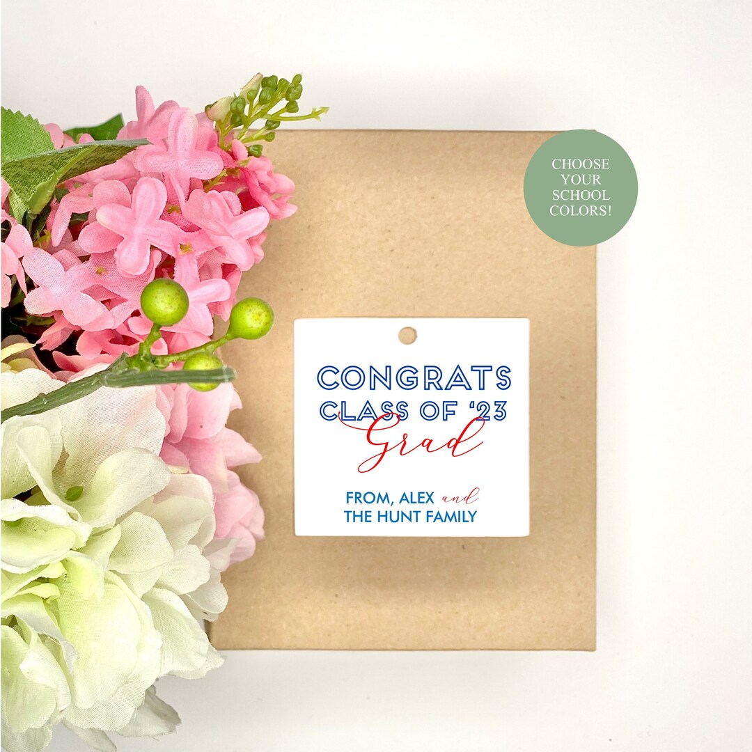 Congrats Class of 2023 Happy Graduation Personalized Gift Tag Grad ...