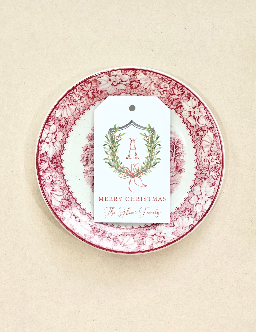 Personalized Christmas Gift Tags Christmas Crest Custom Christmas Gift ...