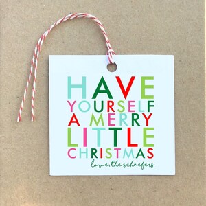 Merry Little Christmas Personalized Holiday Gift Tag Custom Christmas ...