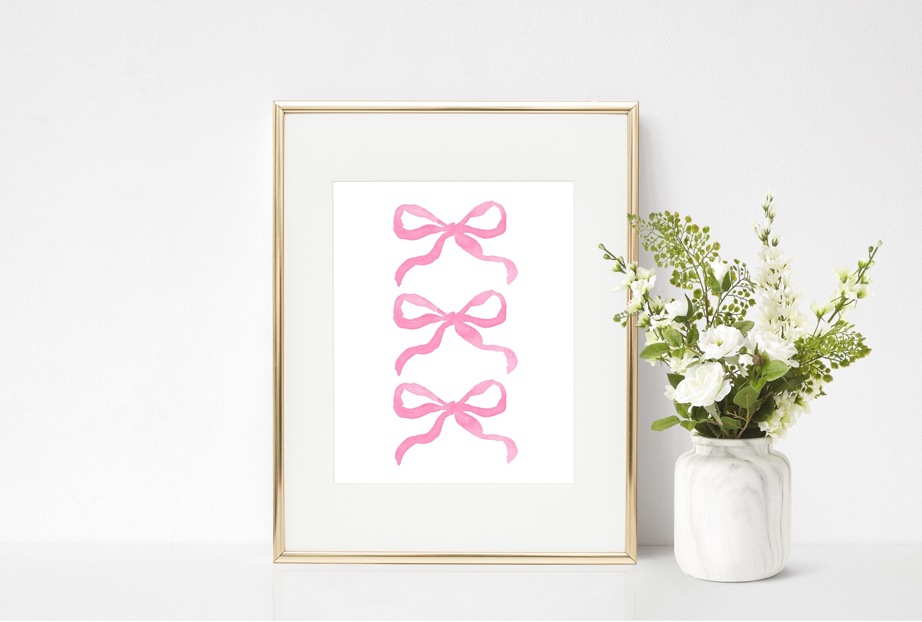 16x20 DIGITAL Pink Bow Art Print Home Decor Digital Download PDF ...