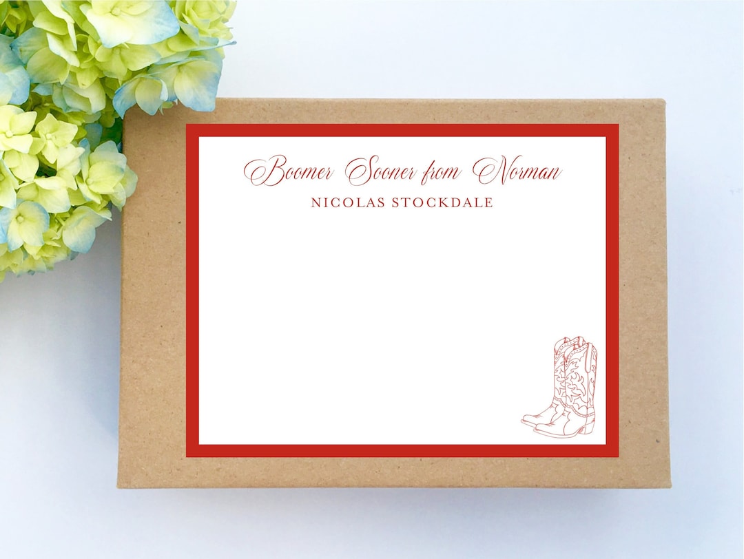 University of Oklahoma OU Personalized Stationery Notecards Boomer ...