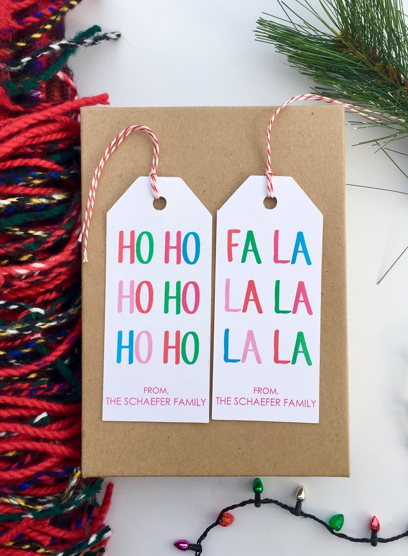 Fa La La & Ho Ho Ho Personalized Holiday Gift Tags Christmas - Etsy