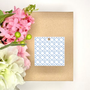 Bow Gift Tag Blue Personalized Custom Watercolor Ribbon Gift Wrap Party ...