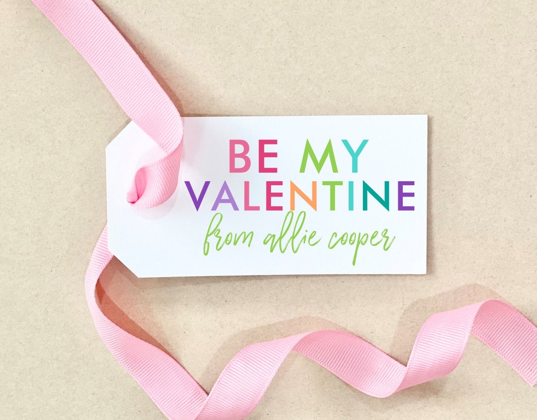 Colorful Valentine's Day Gift Tag Happy Heart Day Gift Tags ...