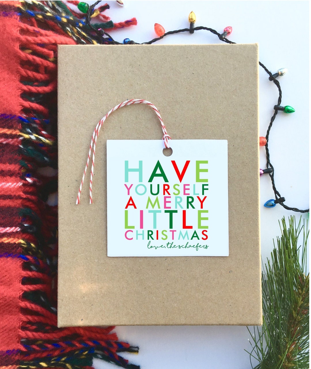 Merry Little Christmas Personalized Holiday Gift Tag Custom Christmas ...
