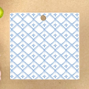 Bow Gift Tag Blue Personalized Custom Watercolor Ribbon Gift Wrap Party ...