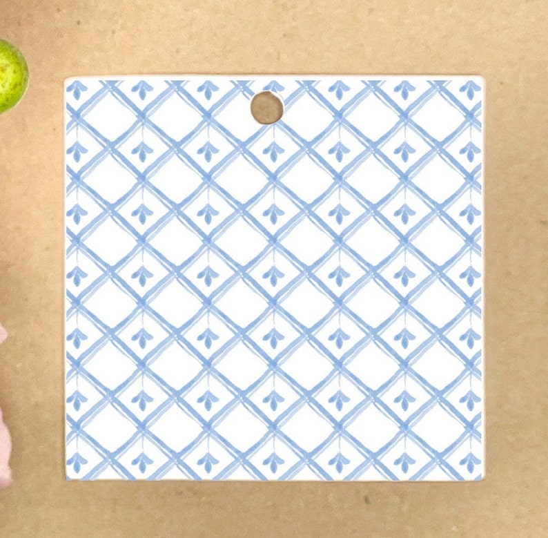 Bow Gift Tag Blue Personalized Custom Watercolor Ribbon Gift | Etsy