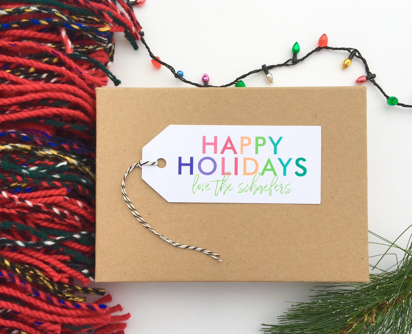 Colorful Personalized Holiday Gift Tags Merry Christmas Custom | Etsy