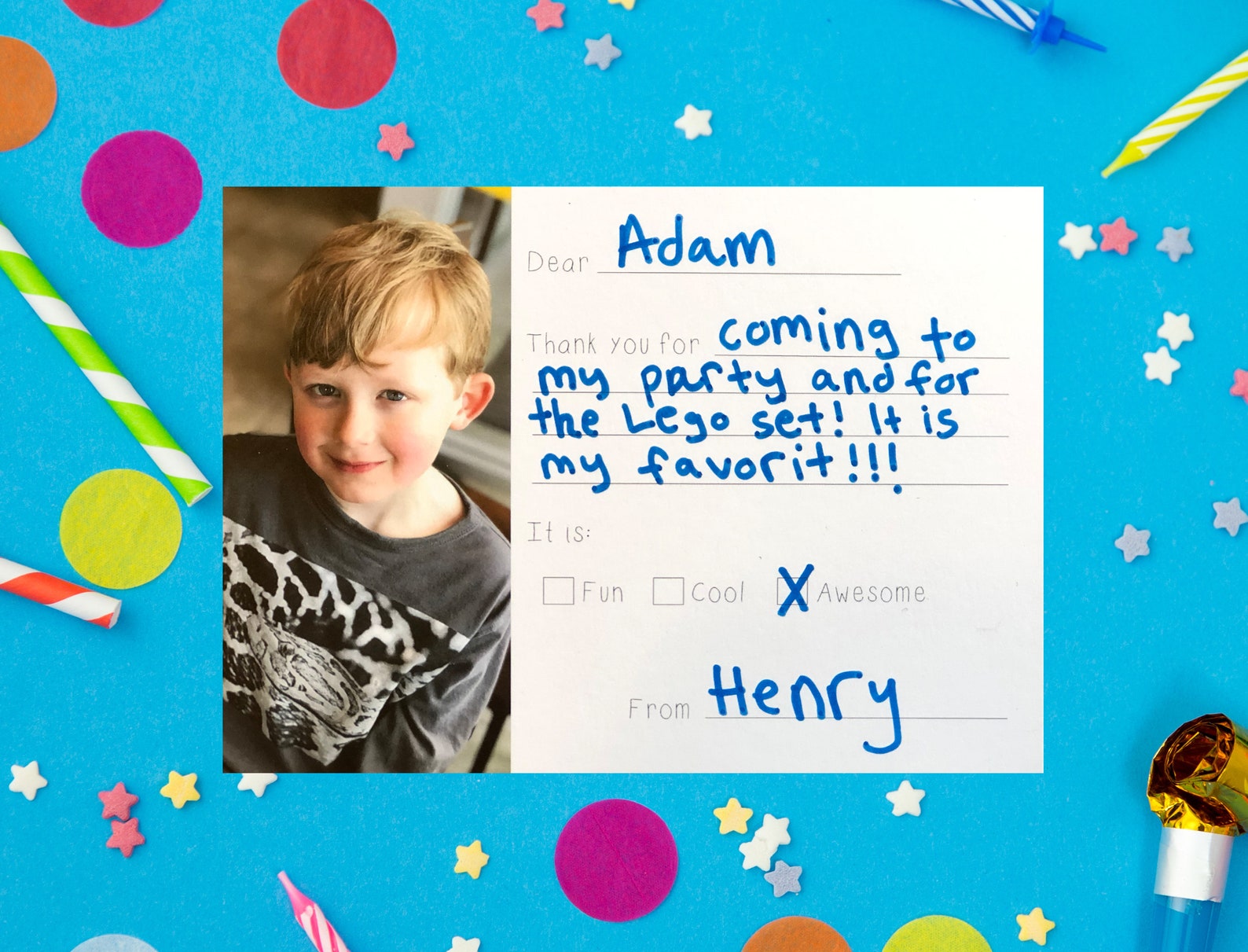 Kid Thank You Card - Etsy