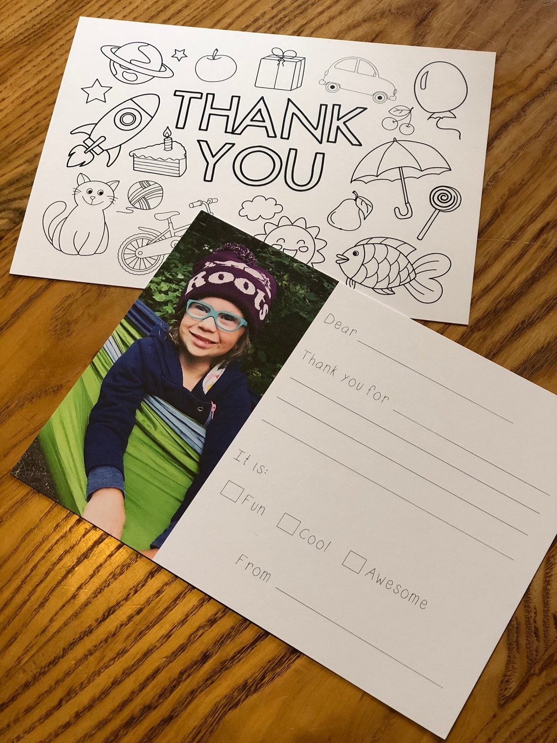 Kid Thank You Card - Etsy