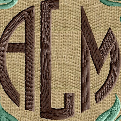 Round Block Monogram Font Embroidery File 26 Letters - Etsy