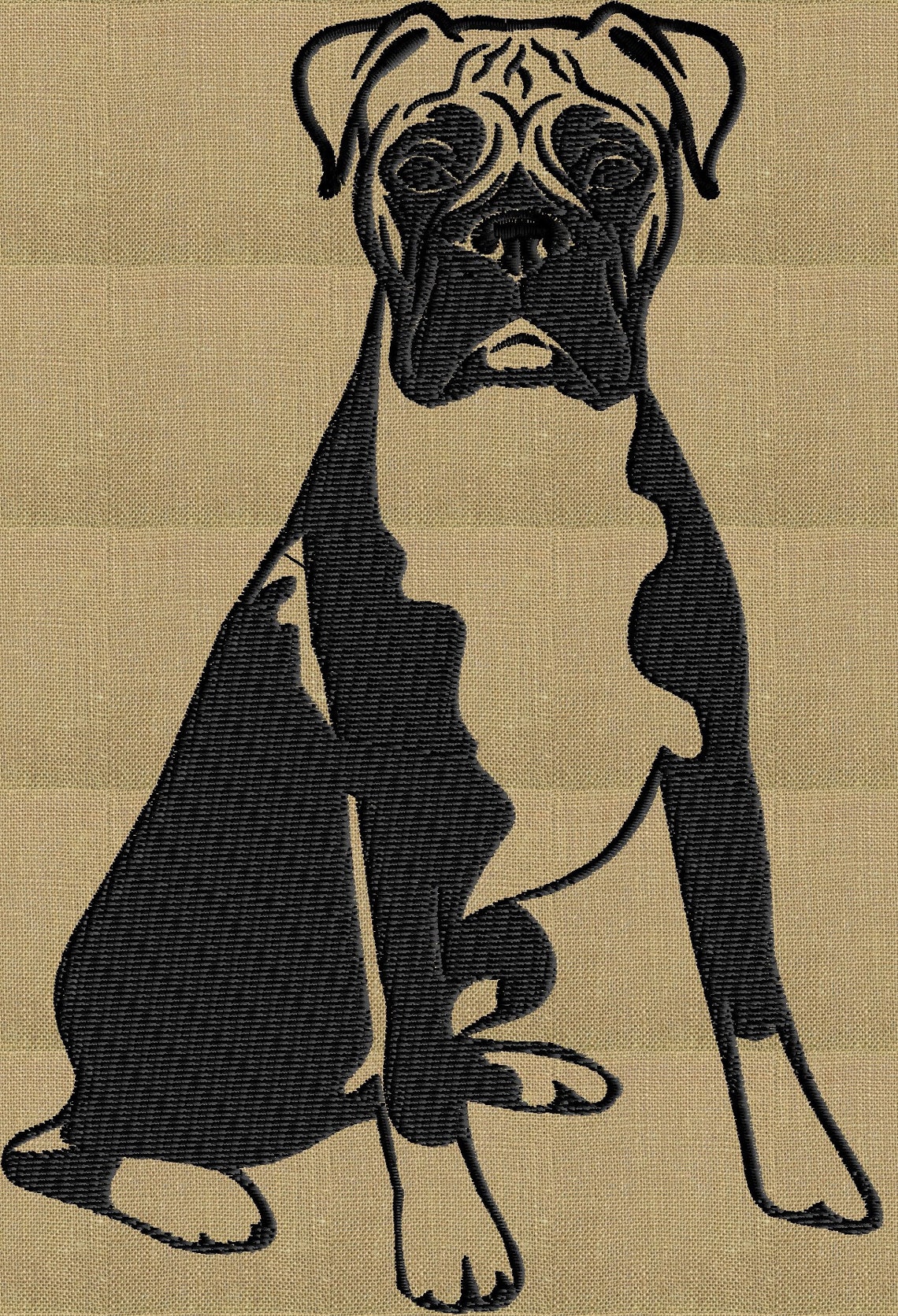 Sitting Boxer - Embroidery Design Embroidery DESIGN FILE - Instant ...
