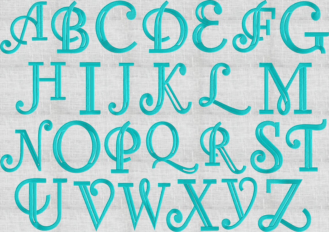 Royce Monogram Font Embroidery File 3.75 Inch Each for 26 - Etsy