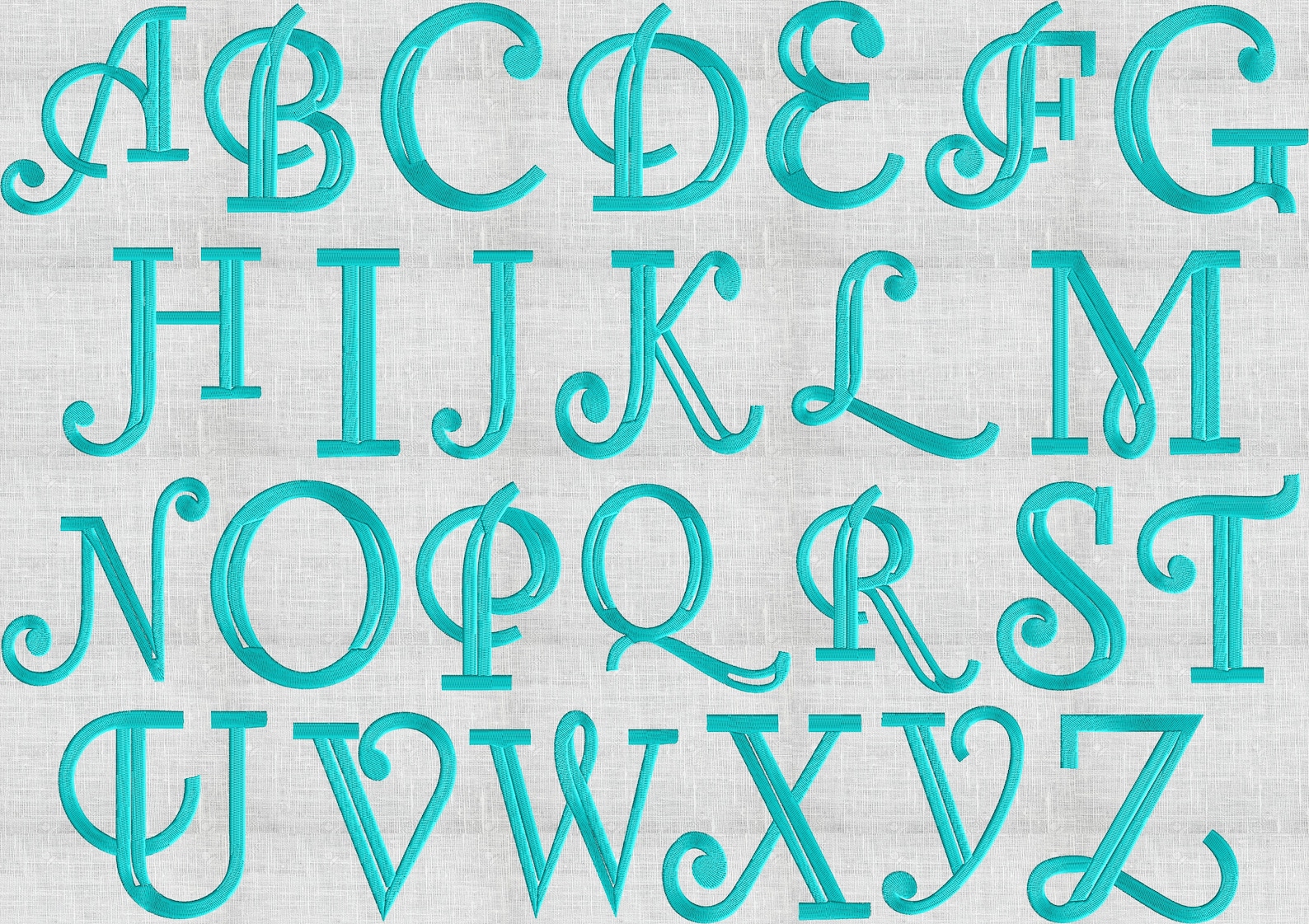 Royce Monogram Font Embroidery File 3.75 Inch Each for 26 - Etsy