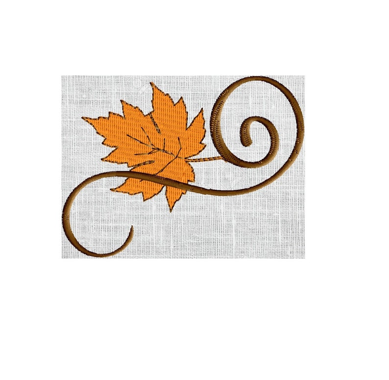 Small Leaf Scroll EMBROIDERY DESIGN FILE Instant Download | Etsy