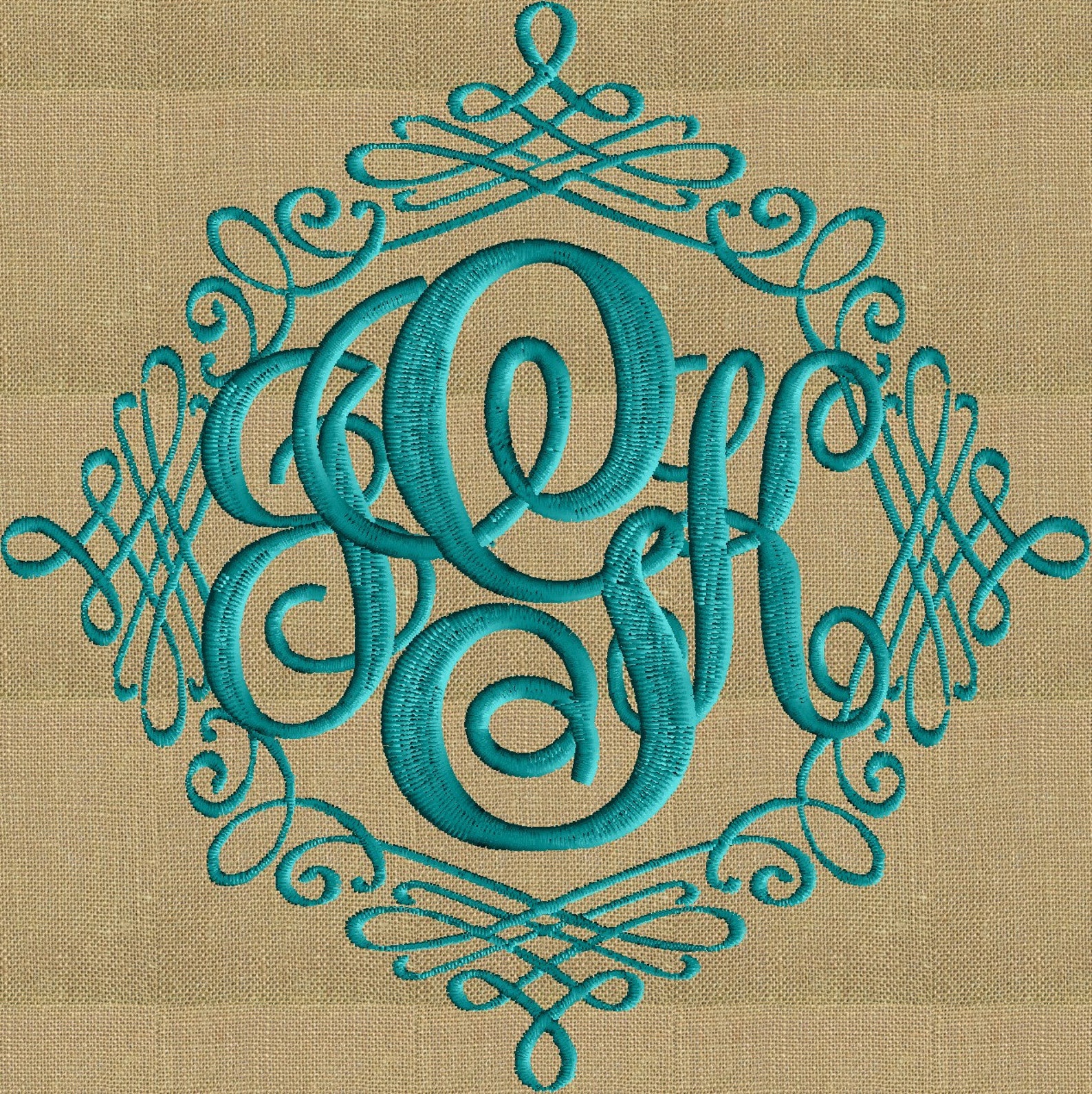 Victoria Grace Font Frame Monogram -font Not Included - EMBROIDERY ...