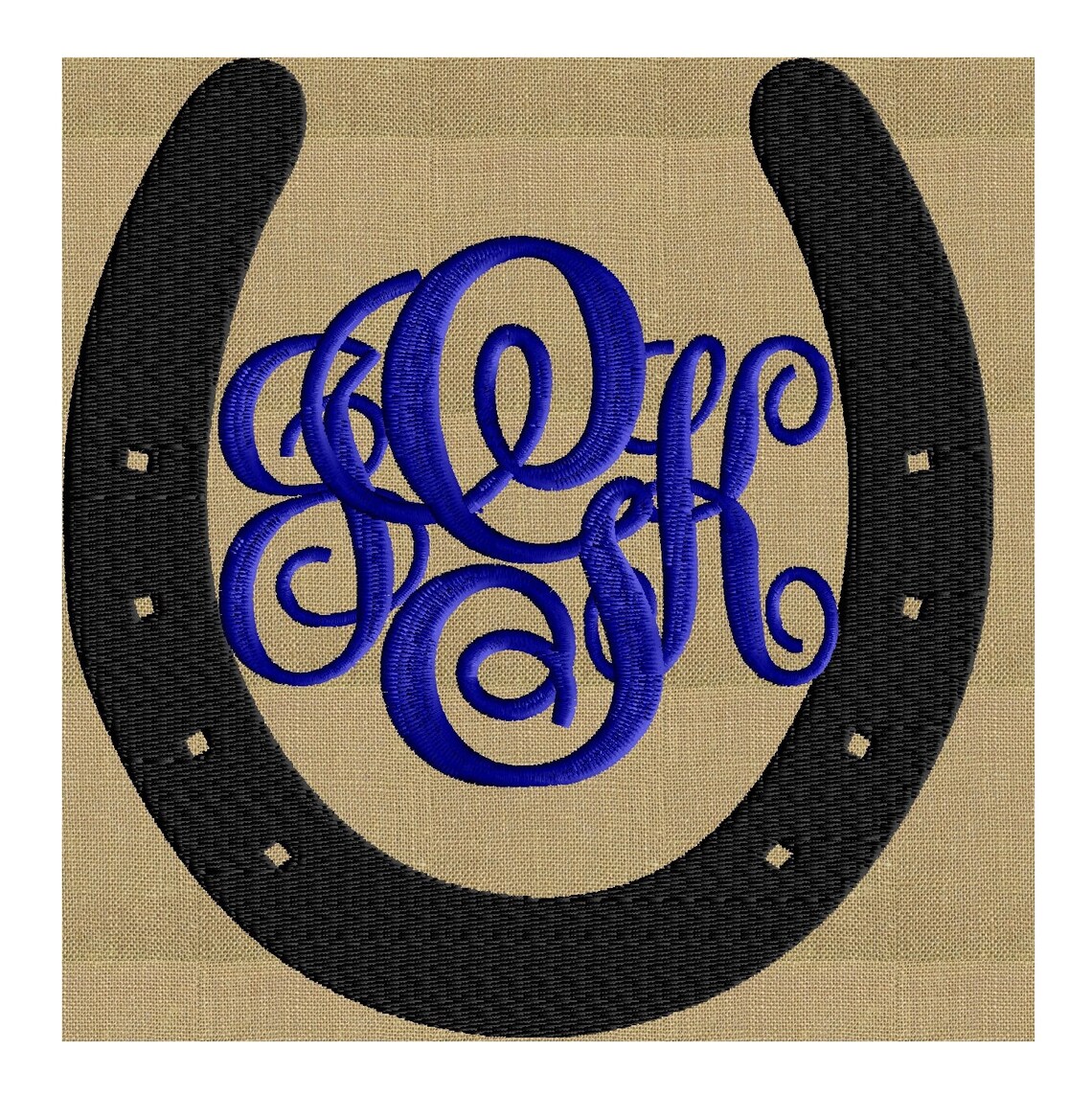 Horseshoe Font Frame Monogram Design font Not Included - Etsy