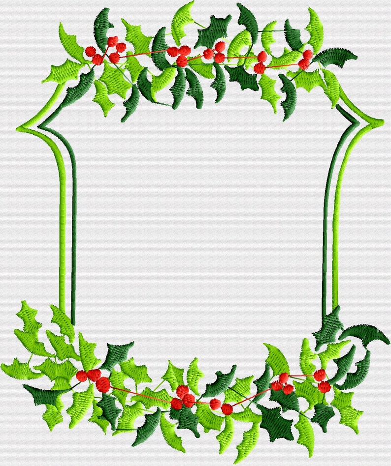Holly Font Frame Monogram Embroidery Design font Not Included - Etsy