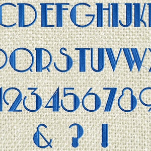 GLITZBY Monogram Font Embroidery Design File Retro Letters Numbers ...