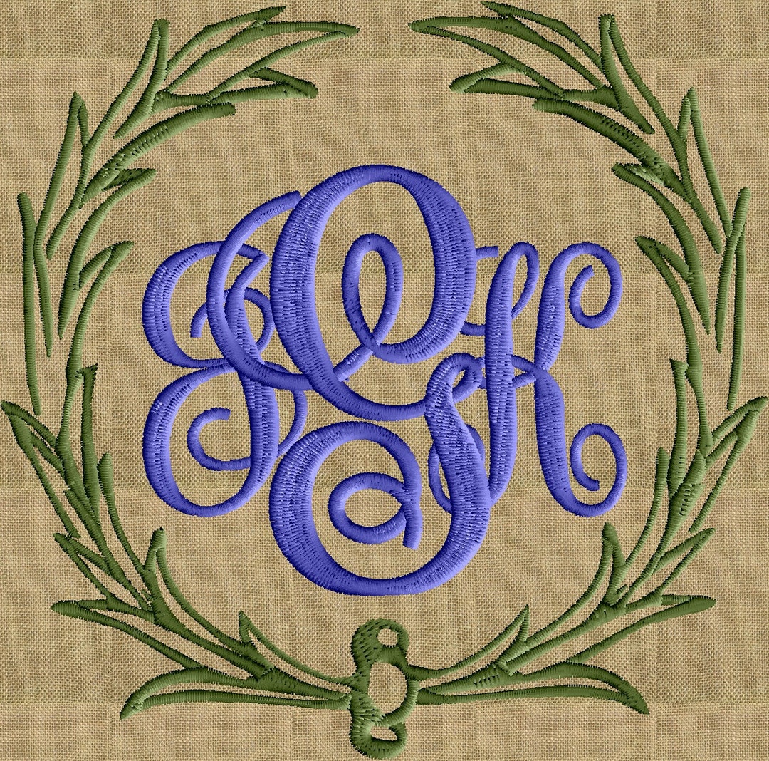 Vintage Laurel Frame Design - EMBROIDERY DESIGN FILE - Instant Download ...
