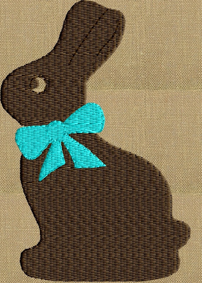 Chocolate Bunny Easter EMBROIDERY DESIGN FILE Instant | Etsy