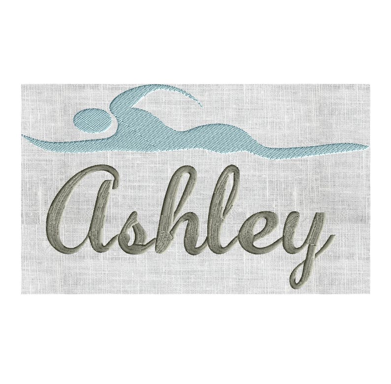 Simple Swimmer Design Element Frame - EMBROIDERY Design FILE - Instant ...