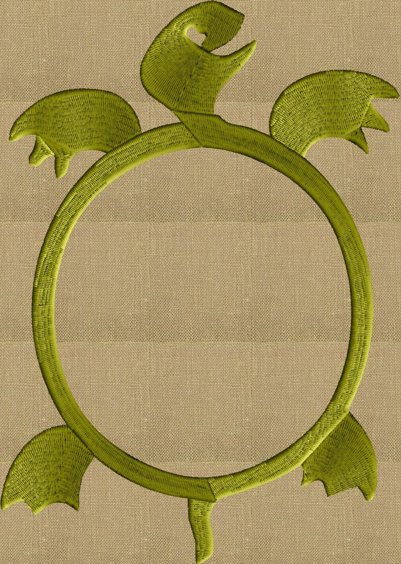 Turtle Frame Design EMBROIDERY DESIGN FILE Instant - Etsy