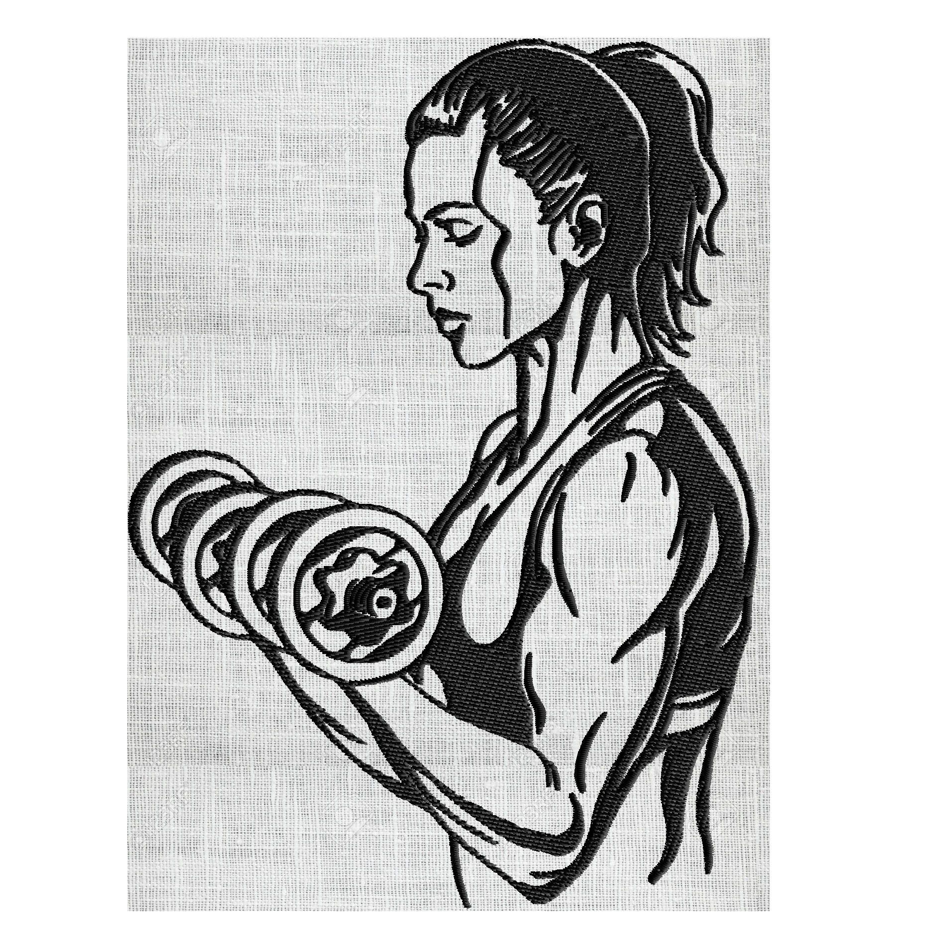 Girl Lifting Weights Body Builder EMBROIDERY DESIGN FILE | Etsy