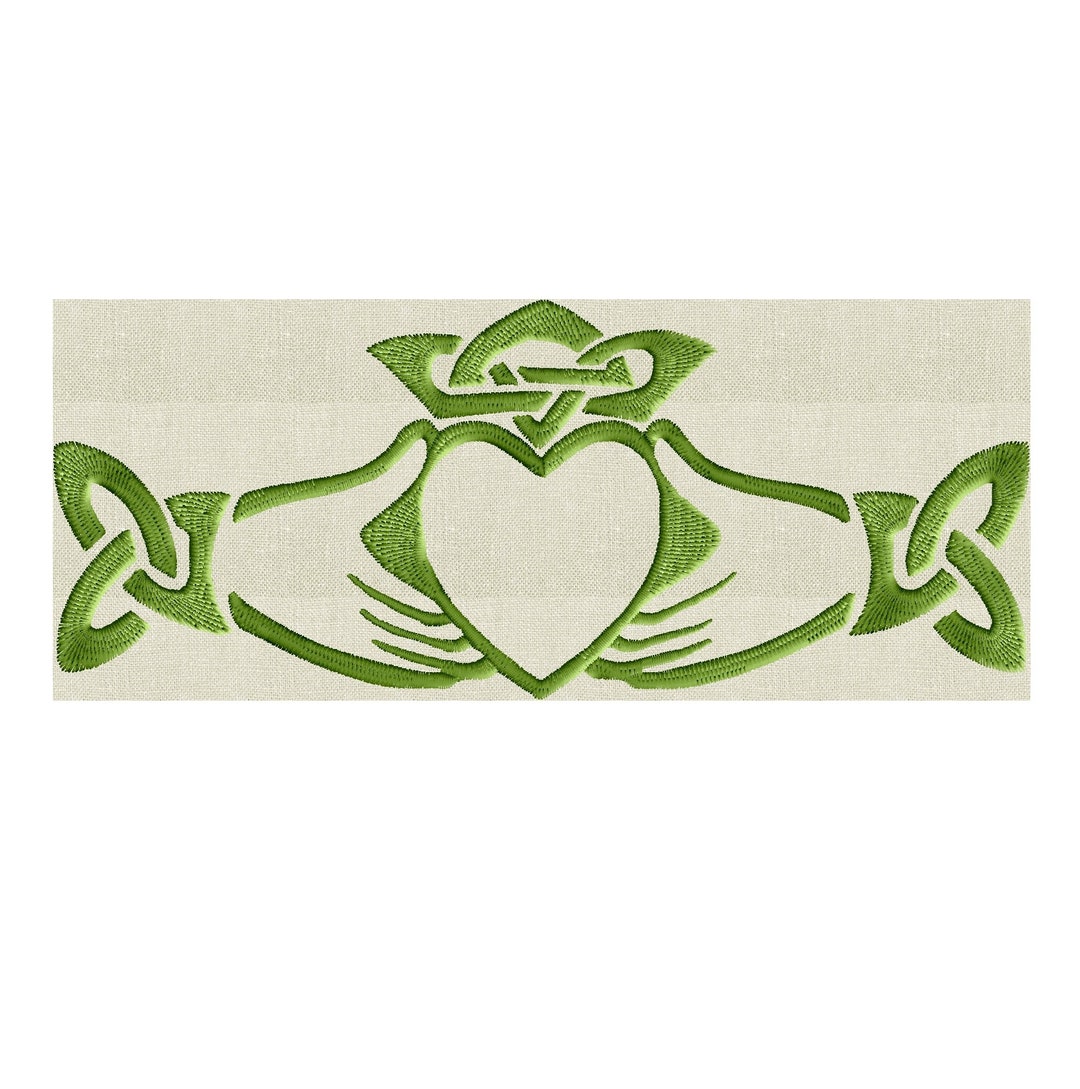 Irish Claddagh Hands Heart - EMBROIDERY DESIGN FILE - Instant Download ...
