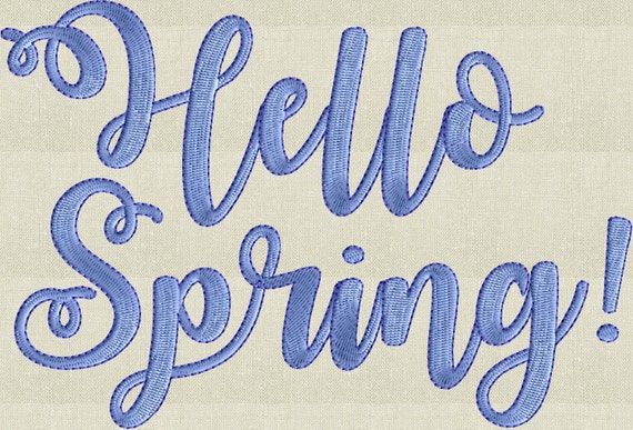 Hello Spring Embroidery Design hello Spring | Etsy