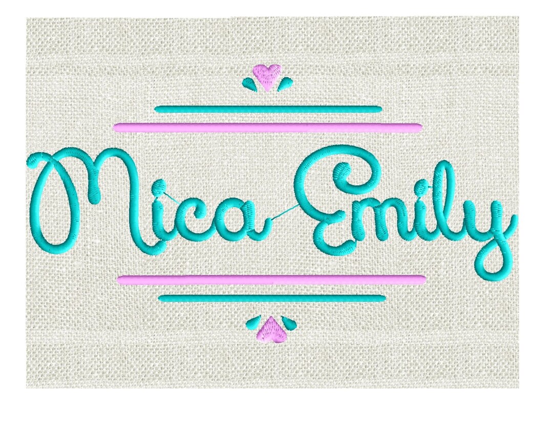 Heart Line Font Frame Monogram Embroidery Design -font Not Included ...