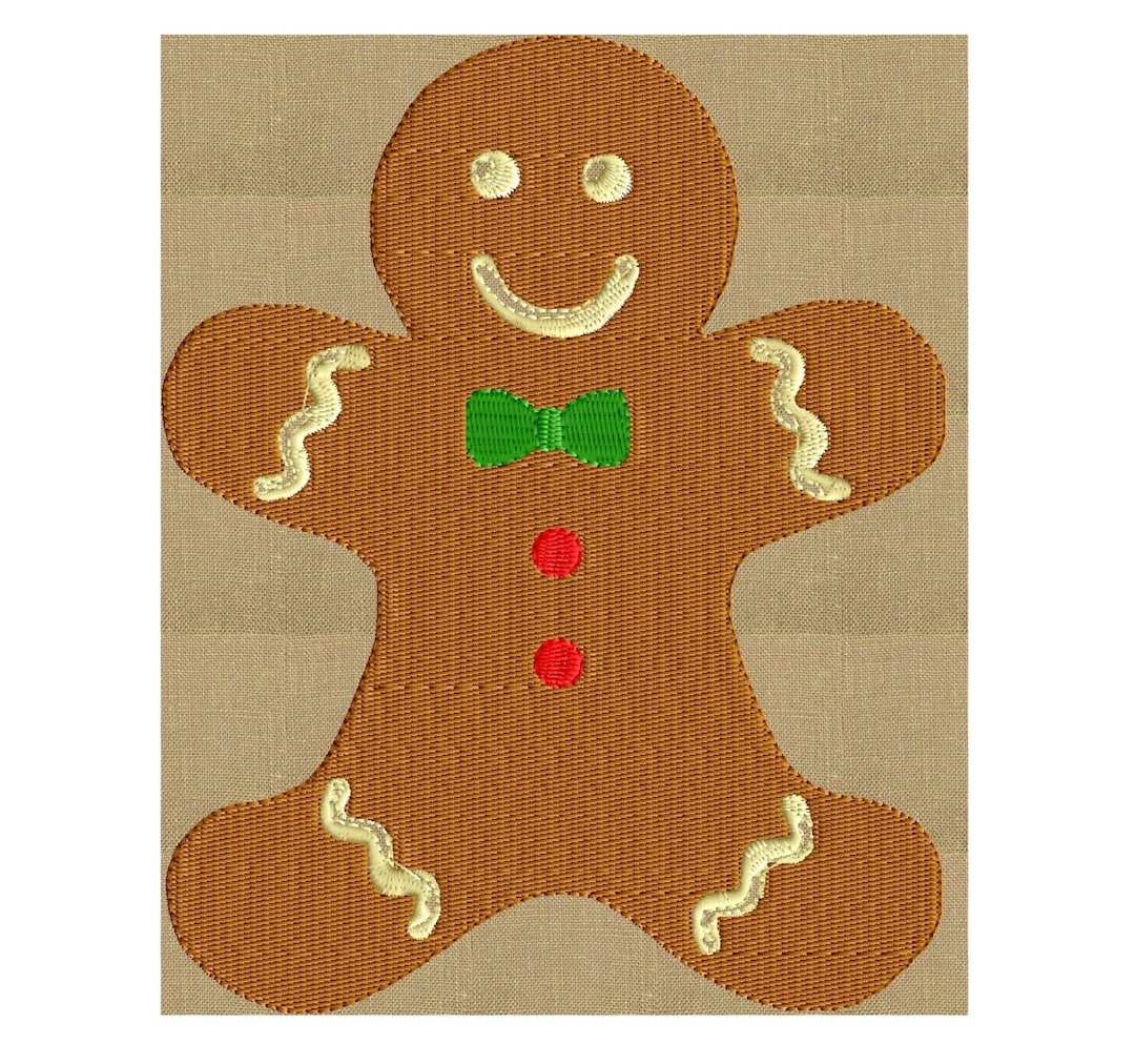 Gingerbread Man Christmas - Retro - EMBROIDERY DESIGN FILE- Instant ...