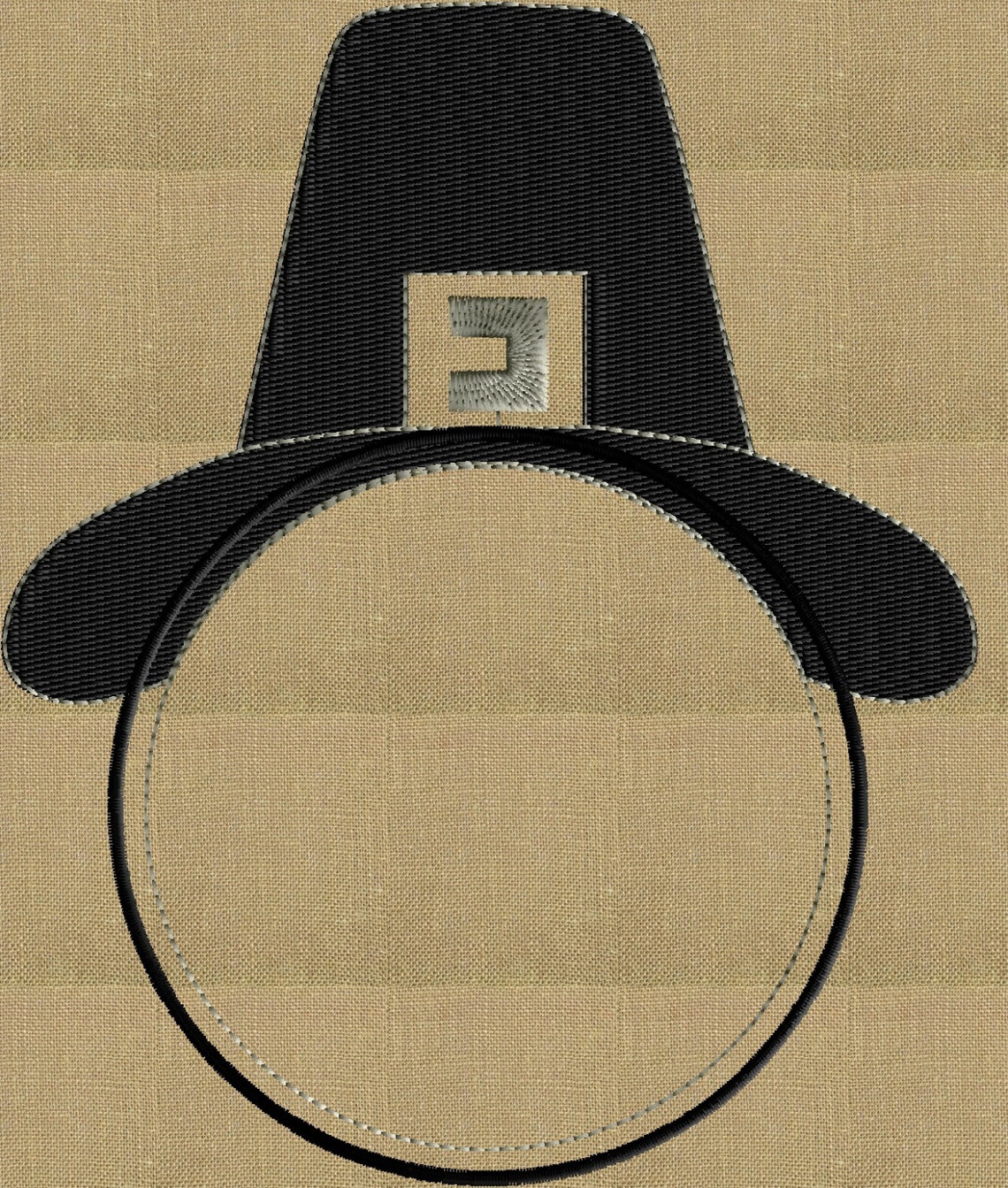Pilgrim Hat Frame Design - Fall Thanksgiving - EMBROIDERY DESIGN FILE ...