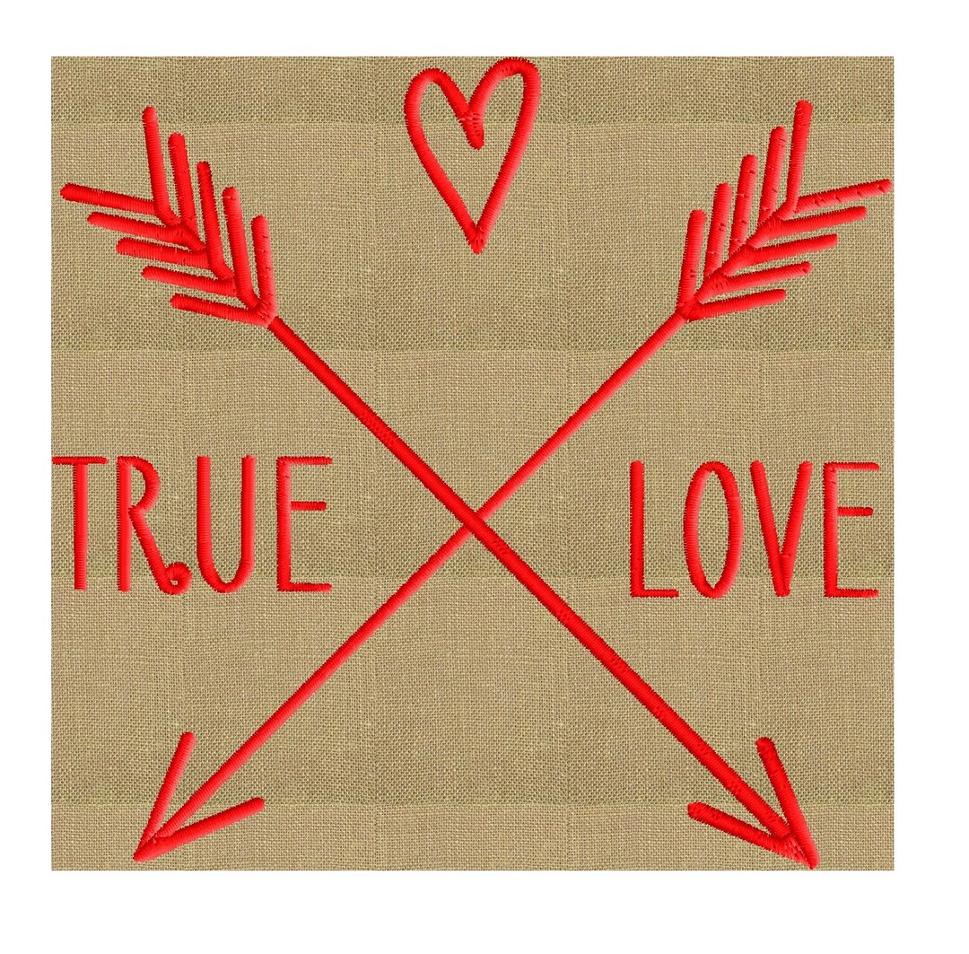 Font Frame Arrow Heart "true Love" Design - EMBROIDERY DESIGN FILE ...