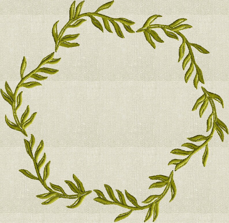 Leaf Circle Font Frame Monogram Embroidery Design Font Not - Etsy